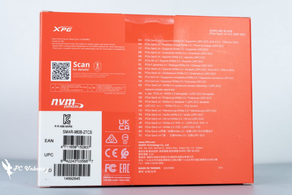 XPG MARS 980 BLADE PCIe Gen5 x4 M.2 SSD Unboxing Review - PC Unboxing ...